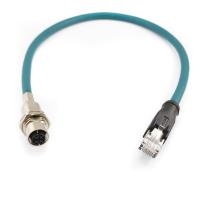 China M12 X-Code Waterproof Panel Mount Connector to RJ45 with Cable - IP67 Rated for Industrial Ethernet Applications for sale