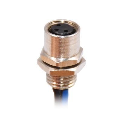 China Waterproof Solder Type 3 4 5 8 12 Pin Panel Mount M8 Connector With Wire Pigtail for sale