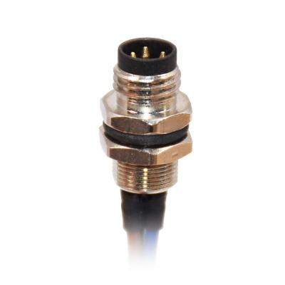 China Waterproof Solder Type 3 4 5 8 12 Pin Panel Mount M8 Connector With Wire Pigtail for sale