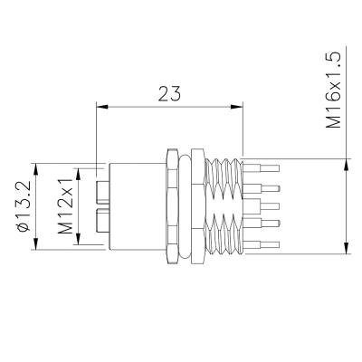 China Industrial Right Angle Acoding D-Coded Panel Front Ip67 Circular Straight Sensor M12 PCB Angled Waterproof Connector for sale