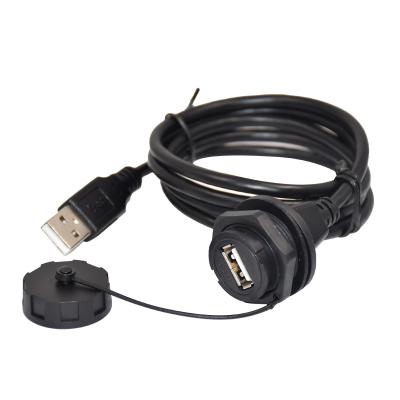 Cina maschio impermeabile del connettore IP67 USB2.0 del supporto del pannello 1.5A ad assemblaggio cavi femminile 1M in vendita