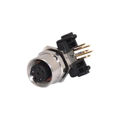 China 250V IP67 M12 Waterproof Circular Connector 4 5 8 Pin PA66 For PCB for sale