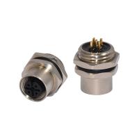 China M12 D Code 4 Pin Panel Mount Waterproof Connector PG9 Fastening Thread IP67 for sale