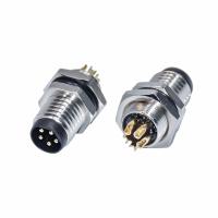 China Nickel Plated M8 5 Pin Panel Mount Coupler IP67 Sensor Connector for sale