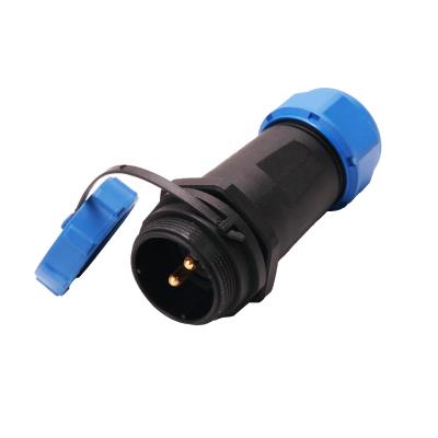 China ISO Solder 2p 5A Waterproof Circular Connector IP68 SP2110  Plastic 18awg for sale