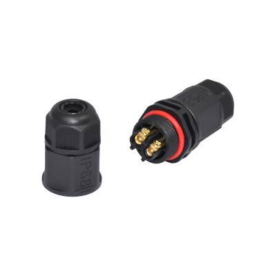 중국 방수 2 3 4 Pin CuZn 니켈 무땜납 원형 연결관 IP68 L20 판매용