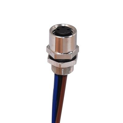 China TPU GF M8 M12 Waterproof Panel Mount Connector Straight 3p 4p 5p 8p Rigoal With Pigtail for sale