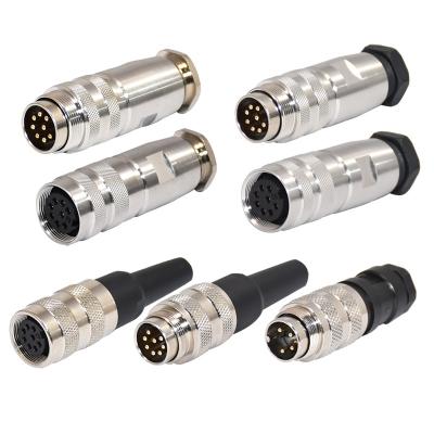 China Field Wirable M16 Waterproof Connector Male Female 2 - 12 Poles M16 Circular Connector for sale