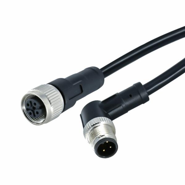 PUR M12 Waterproof Cable Connector IP68 A B D Coded 3 4 5 8 12 Pin CuZn TPU