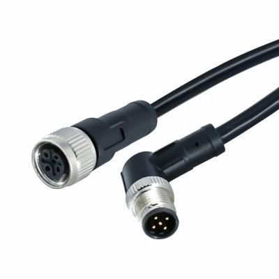 China PUR M12 Waterproof Cable Connector IP68 A B D Coded 3 4 5 8 12 Pin CuZn TPU for sale