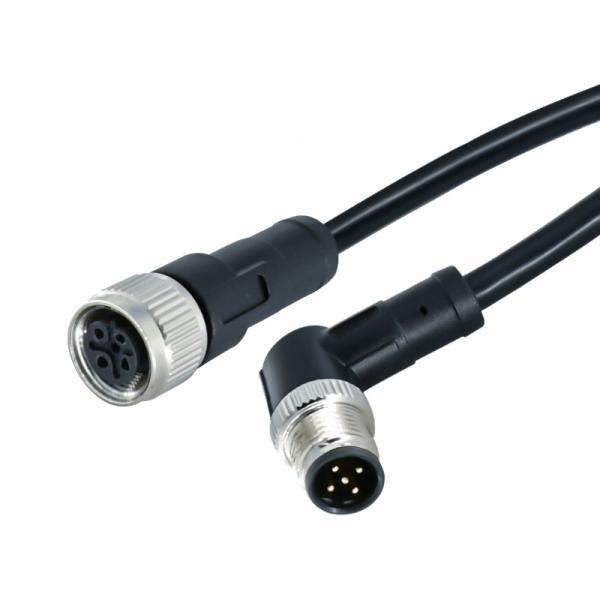PUR M12 Waterproof Cable Connector IP68 A B D Coded 3 4 5 8 12 Pin CuZn TPU