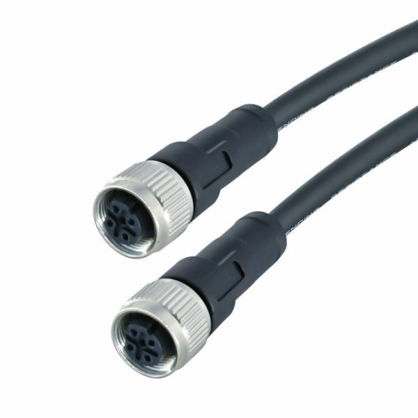 PUR M12 Waterproof Cable Connector IP68 A B D Coded 3 4 5 8 12 Pin CuZn TPU
