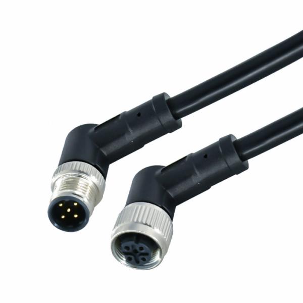 PUR M12 Waterproof Cable Connector IP68 A B D Coded 3 4 5 8 12 Pin CuZn TPU