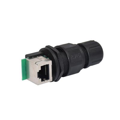 China Outdoor Ethernet Rj45 Coupler IP68 Rj45 Panel Mount Waterproof Connector for sale