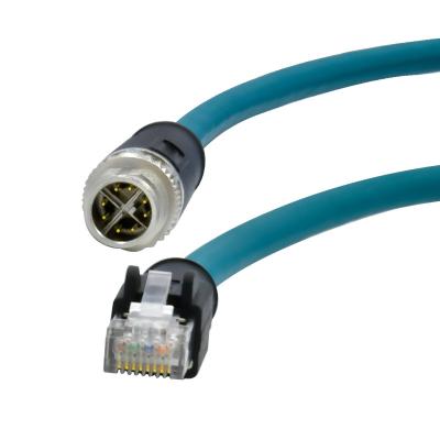 Cina Il connettore circolare impermeabile m12 x di Rigoal IP68 ha codificato a cavo rj45 per la rete Ethernet in vendita