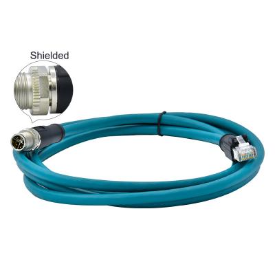 China Rigoal IP68 Waterproof Circular Connector m12 x coded to rj45 cable For Ethernet Network for sale