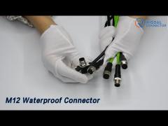 Circular M12 Waterproof Connector IP68 Nickel Plated For Industrial Cable