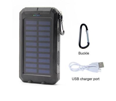 China Portable Waterproof Solar charger  Power Bank 2 USB Port  Compass LED Light   for iPhone for sale