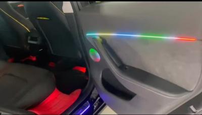 Cina Luci ambientali Sinfonia arcobaleno dinamica Radium scultura + pannello coppa d'acqua + pannello porta anteriore + piccolo retro per Tesla Modello Y ((20 in vendita