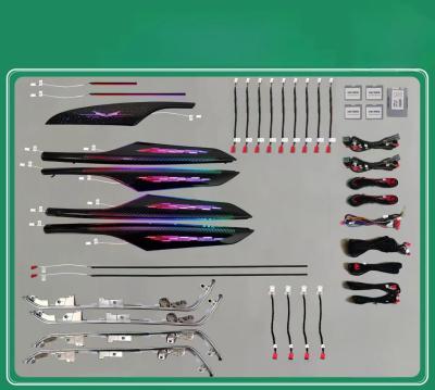 China Ambient lights Rainbow symphony dynamic Piano black mold design+four doors electroplate for Cadillac CT5 Te koop
