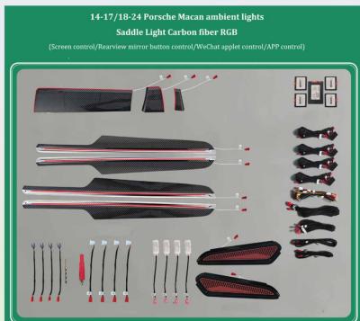 Cina Luci ambientali RGB Radium incisione + fibra di sella per Porsche Macan (2014-2017) in vendita