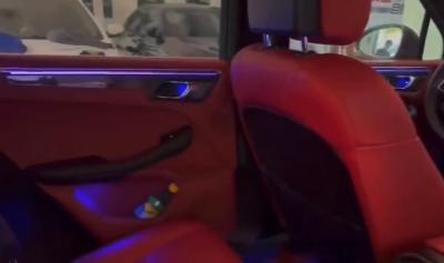 Cina Luci ambientali RGB Radium incisione + fibra di sella per Porsche Macan (2014-2017) in vendita