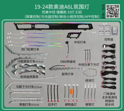 Cina Luci ambientali Sinfonia arcobaleno dinamica Radium scultura + Perfetto controllo centrale per Audi A6L ((2019-2023) in vendita