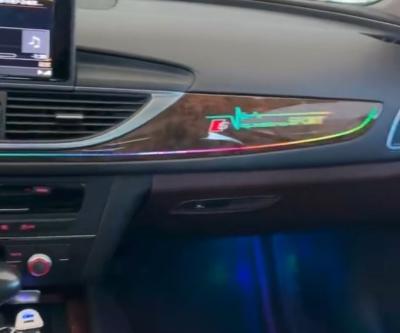 Cina Luci ambientali Rainbow symphony dynamic+Pesce o controllo centrale in fibra di carbonio per Audi A6L(2012-2018) in vendita