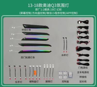 Cina Luci ambientali Sinfonia arcobaleno dinamica 1:1 (disegno dello stampo) per Audi Q3 (2013-2018) in vendita