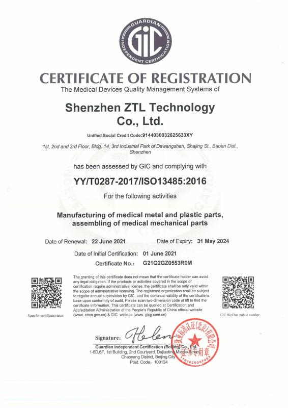  - Shenzhen ZTL Technology Co., Ltd.