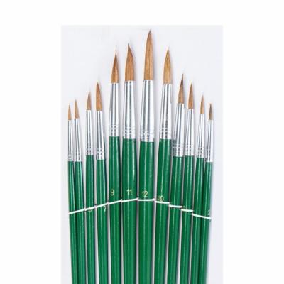 China Original Yellow Goat Hair Round Tip #12 Artist Brush Set for sale