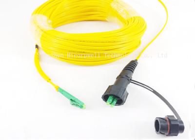 China 2 Core LC Armour Tactical Cable , IP67 Plugs OS1 Fiber Optic Patch Cord for sale