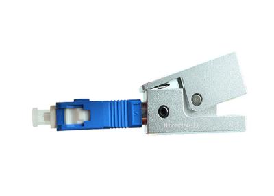 China SC Metal Square Silver Color Bare Optical Fiber Adapter , Fiber Optic Cable Adapter for sale