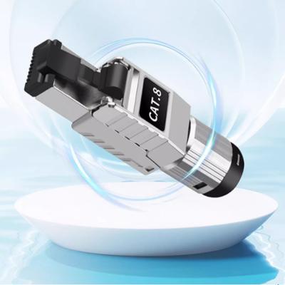 China Copper  Silver Braided Cat8 Ethernet Cable CAT8 SFTP  RJ45 Network Patch Audio Cable for sale