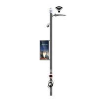 China Hot Galvanized Round Smart Street Light Pole With Charge Station Function for sale
