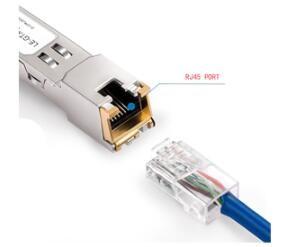 China SFP-GE-T-RJ45 SFP+ CAT6 CAT6A 10G Ethernet Fiber Optic Transceiver for sale