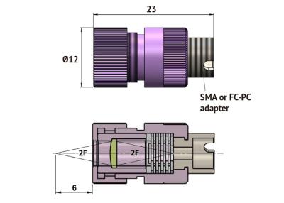 Cina Cavi a fibre ottiche FC/PC o connettori di SMA con la lente di obiettivi di rifocalizzazione infrarossa media in vendita
