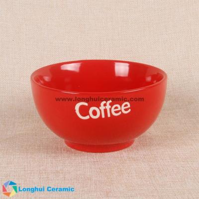 China 5'' Custom glossy vibrant color ceramic coffee bowl with your logo imprinted for sale