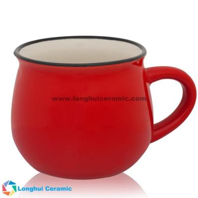 China Custom two-tone beige interior color outerior diner campfire coffee mug, brand logo, promotional slogan can be print for sale