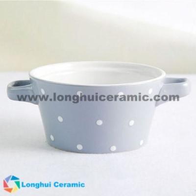 China China factory/manufacturer supplied 4.8'' color dots printed ceramic soup bowl for sale