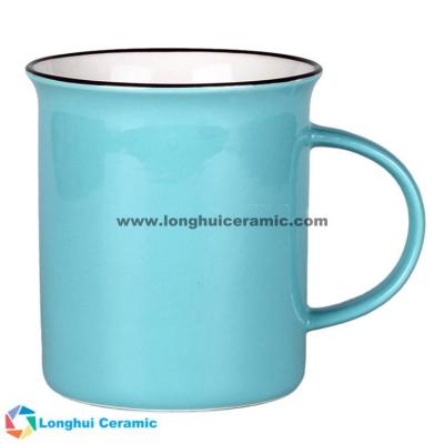 China China factory/manufacturer supplied Custom color glaze straight ceramic mug with slightly flared top for sale