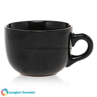 China China factory/manufacturer supplied 18oz bowl shaped custom ceramic cappuccino&soup mug for sale
