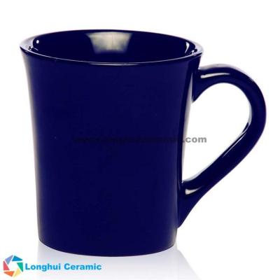 China China factory/manufacturer supplied 16oz Custom trumpet-shaped glossy ceramic coffee mug for sale