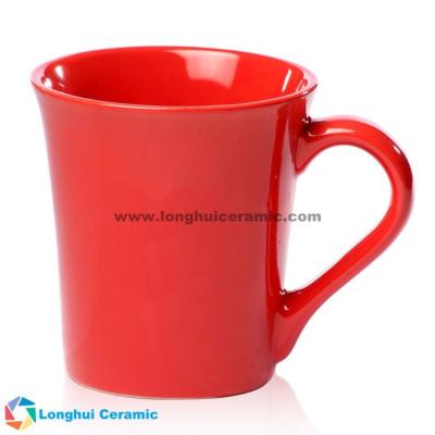 China China factory/manufacturer supplied 16oz Custom trumpet-shaped glossy ceramic coffee mug for sale
