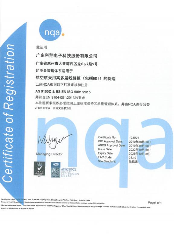 High multilayer circuit boards for aerospace - HONGKONG KINGTECH PCB SOLUTION LIMITED