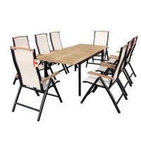Quality Modern Aluminum Teakwood Table and Chair for Garden for sale