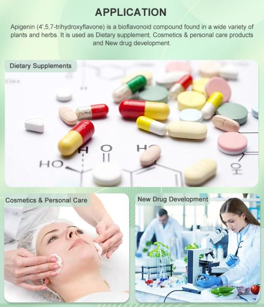 Quality Herbal Extract Apigenin Bulk Powder 98% For Anxiety Relief High Purity for sale