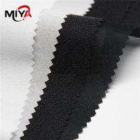 China Double Dot Woven Fusing Polyester Interlining White Black for sale