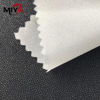 China Double Dot Woven Fusing Polyester Interlining White Black for sale