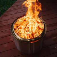 China Diameter 28cm Stainless Steel Smokeless Fire Pit Bbq Camping Packaging for sale
